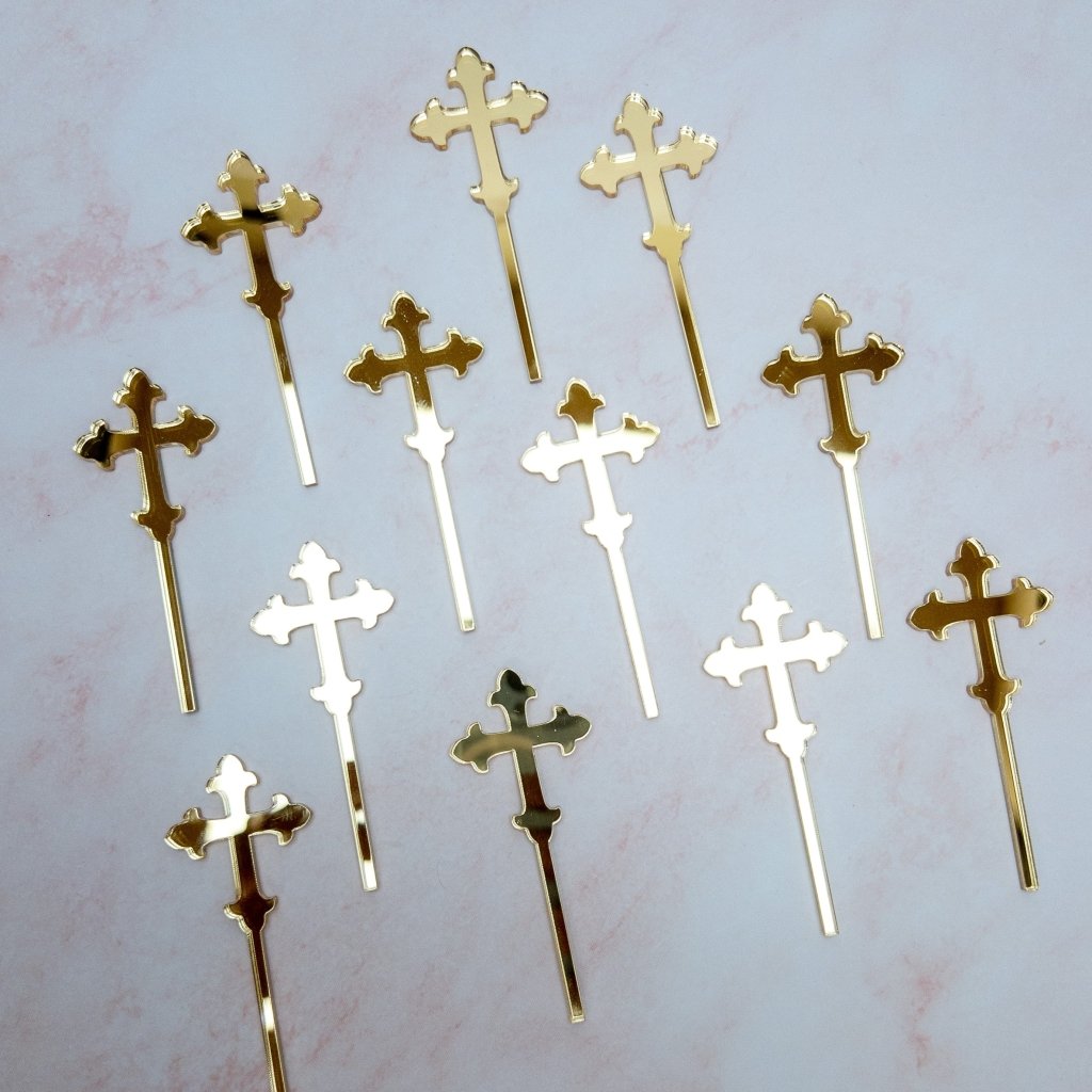 Mini Cross Cupcake Toppers – KnK krafts