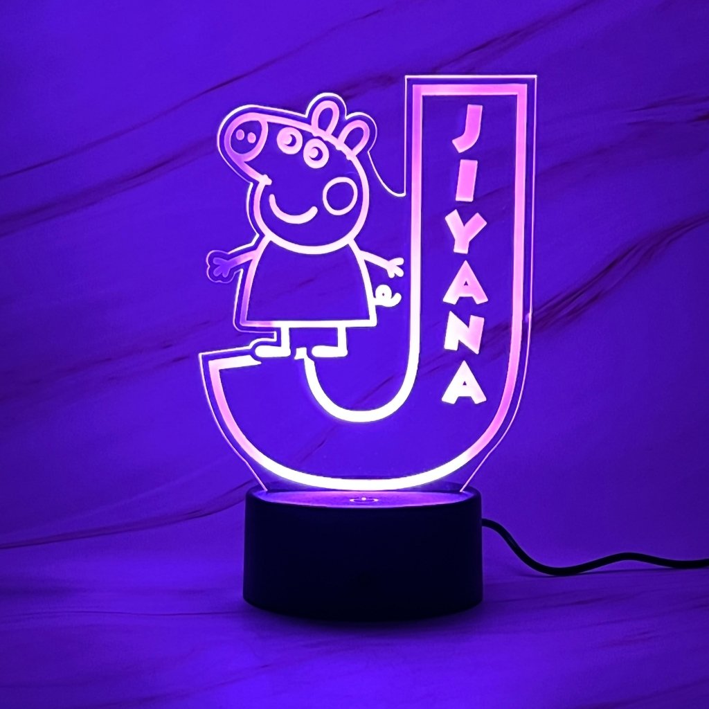Personalised Monogram Peppa Led Night Light – KnK krafts