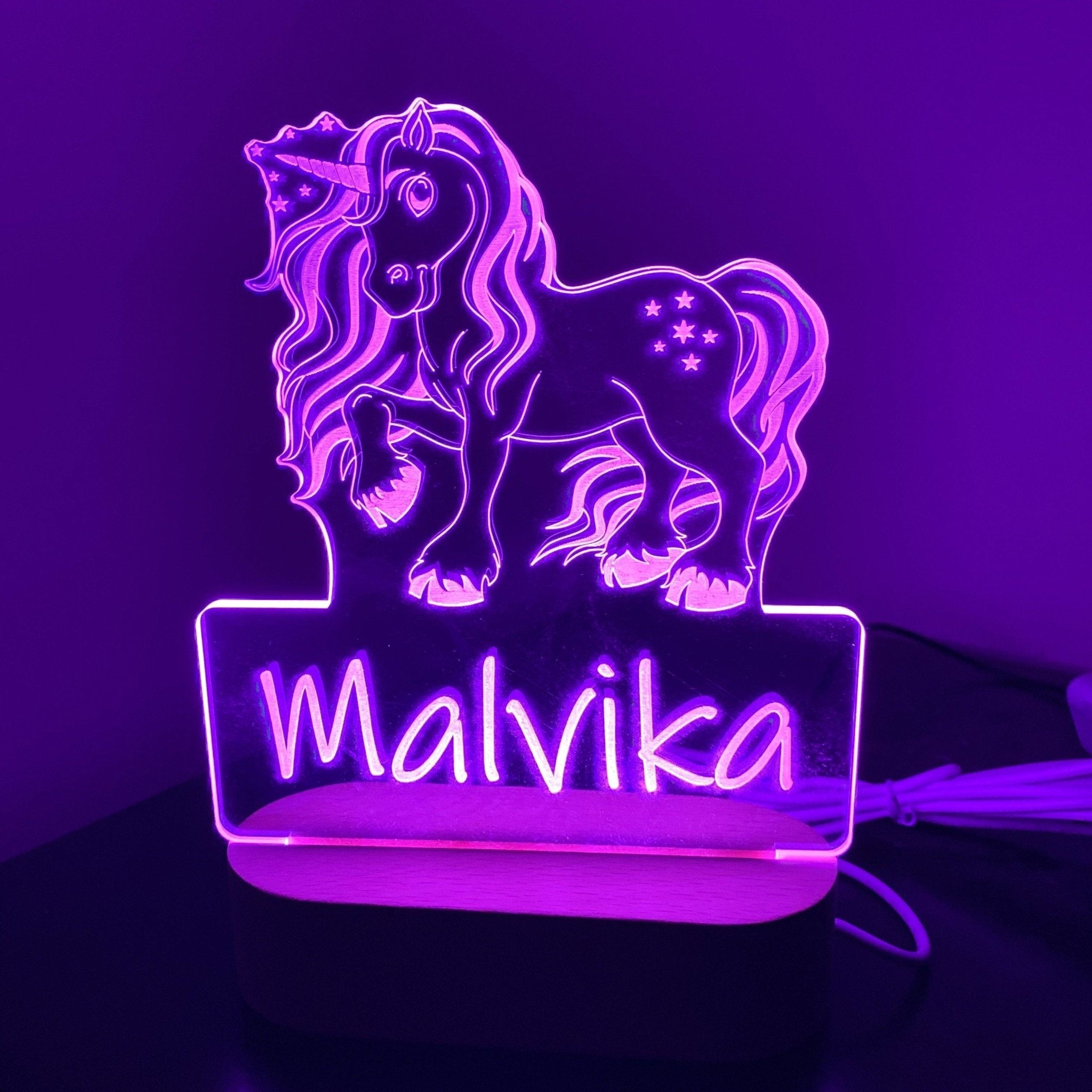 Personalised Unicorn Led Night Light – KnK krafts